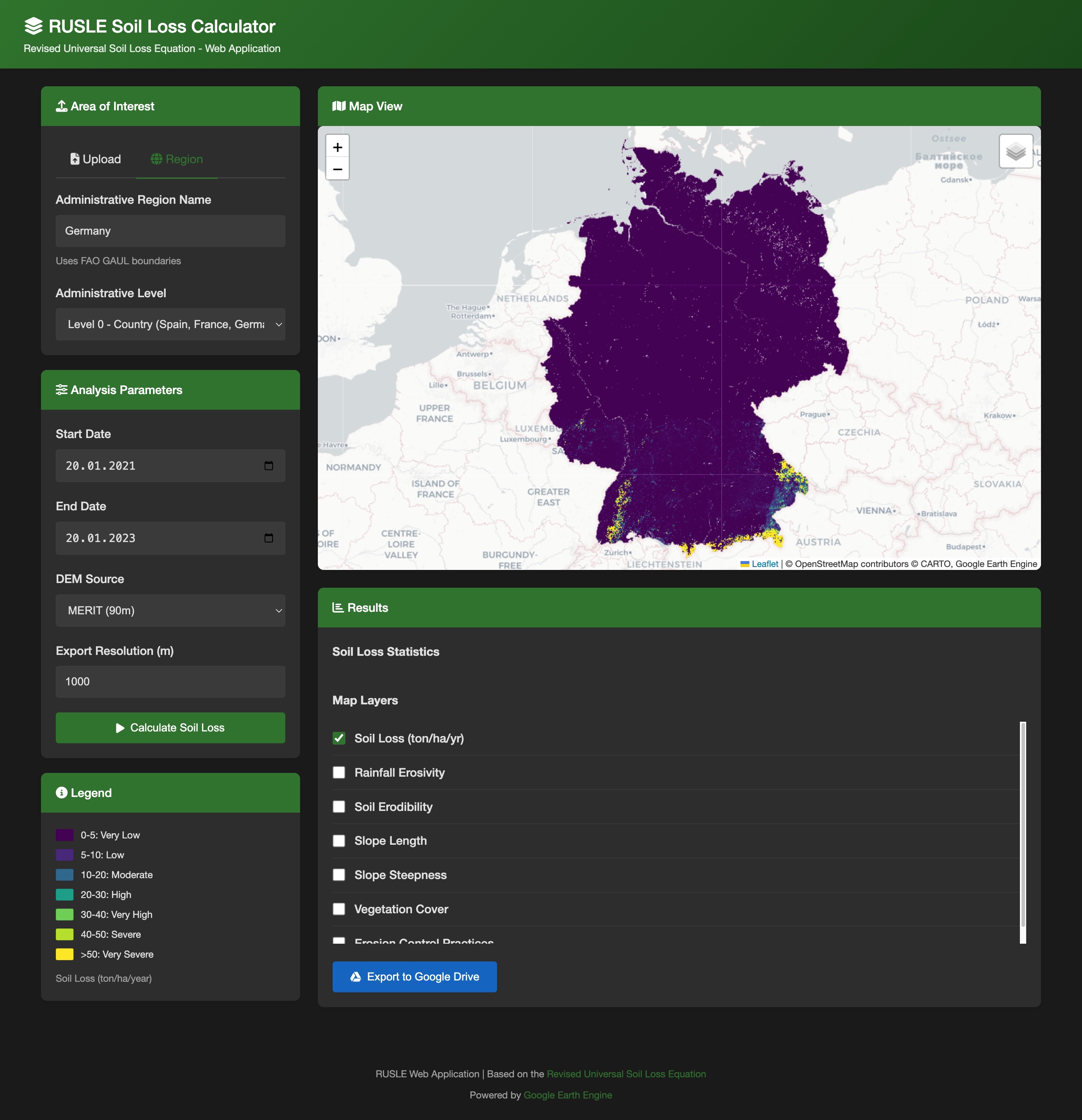 RUSLE Soil Loss Calculator Documentation